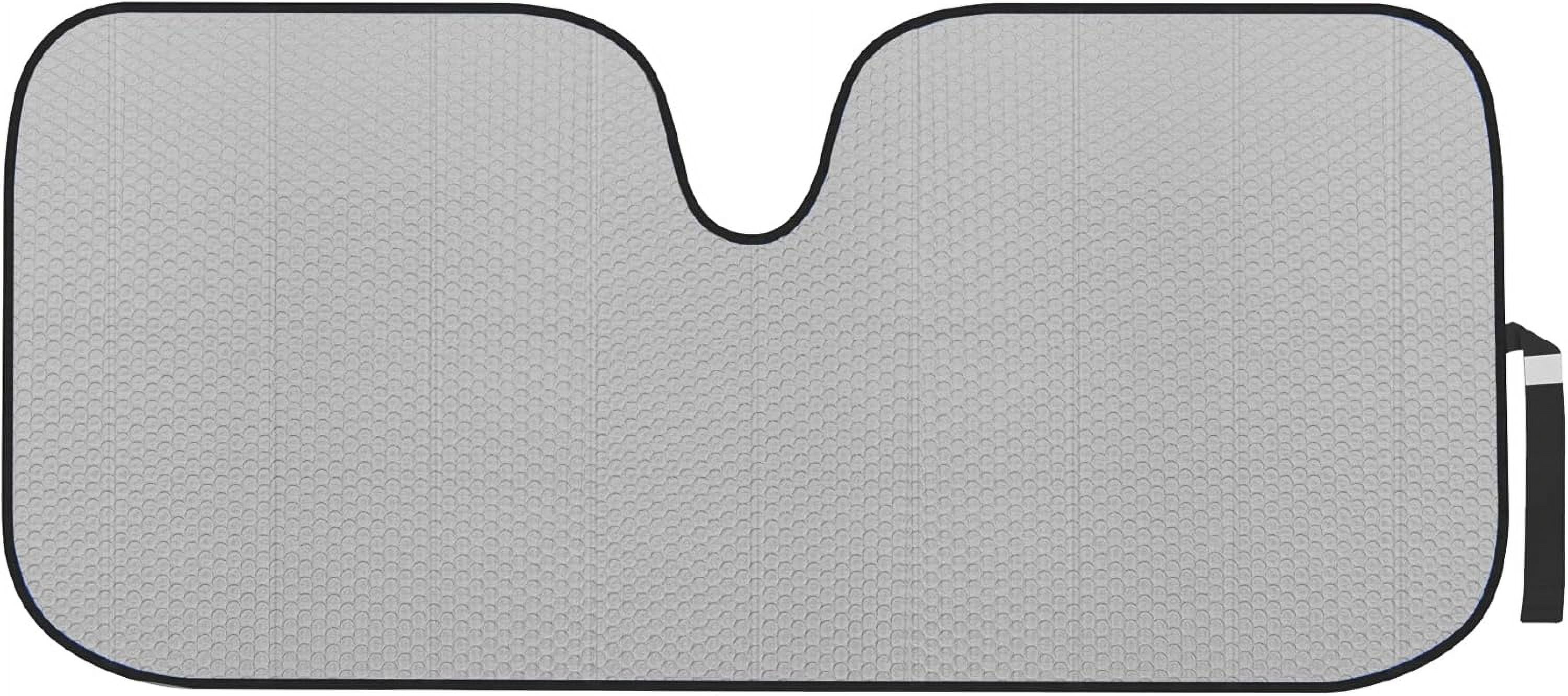Gray Accordion Folding Car Windshield Sun Shade - Blackout Sun Visor ...