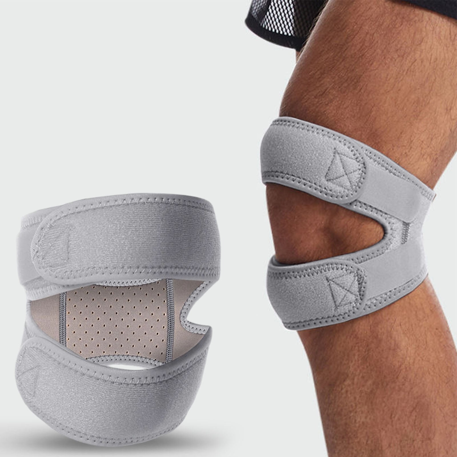 Gray Active Joint Knee Support Strap Patella Stabilizer Compression ...
