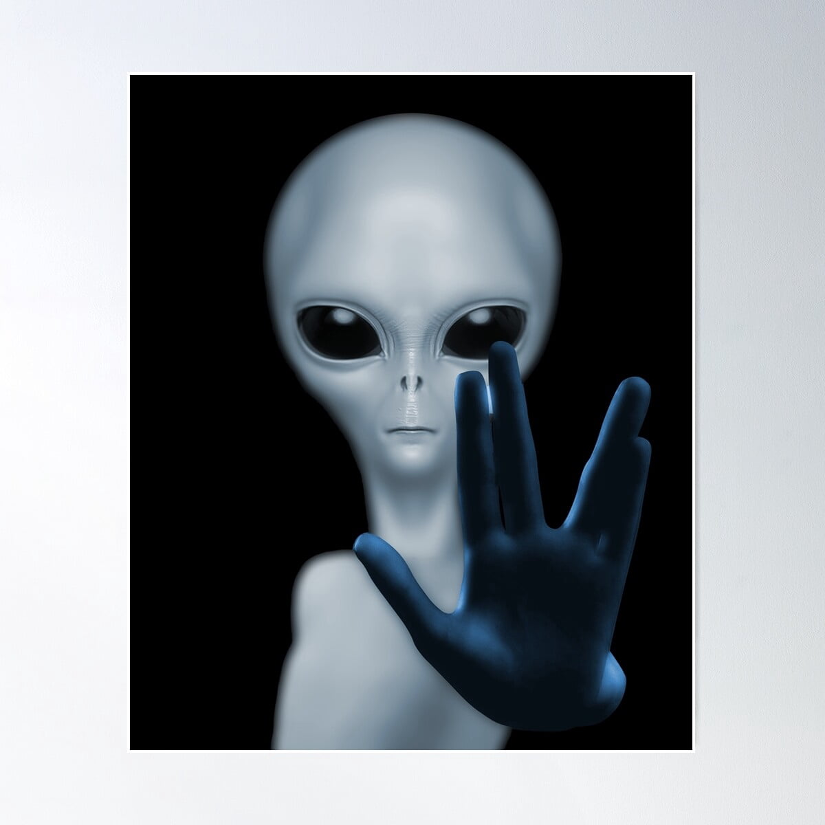 Gray Alien - We Come In Peace (Dark) Poster Wall Art, Modern Wall Decor ...