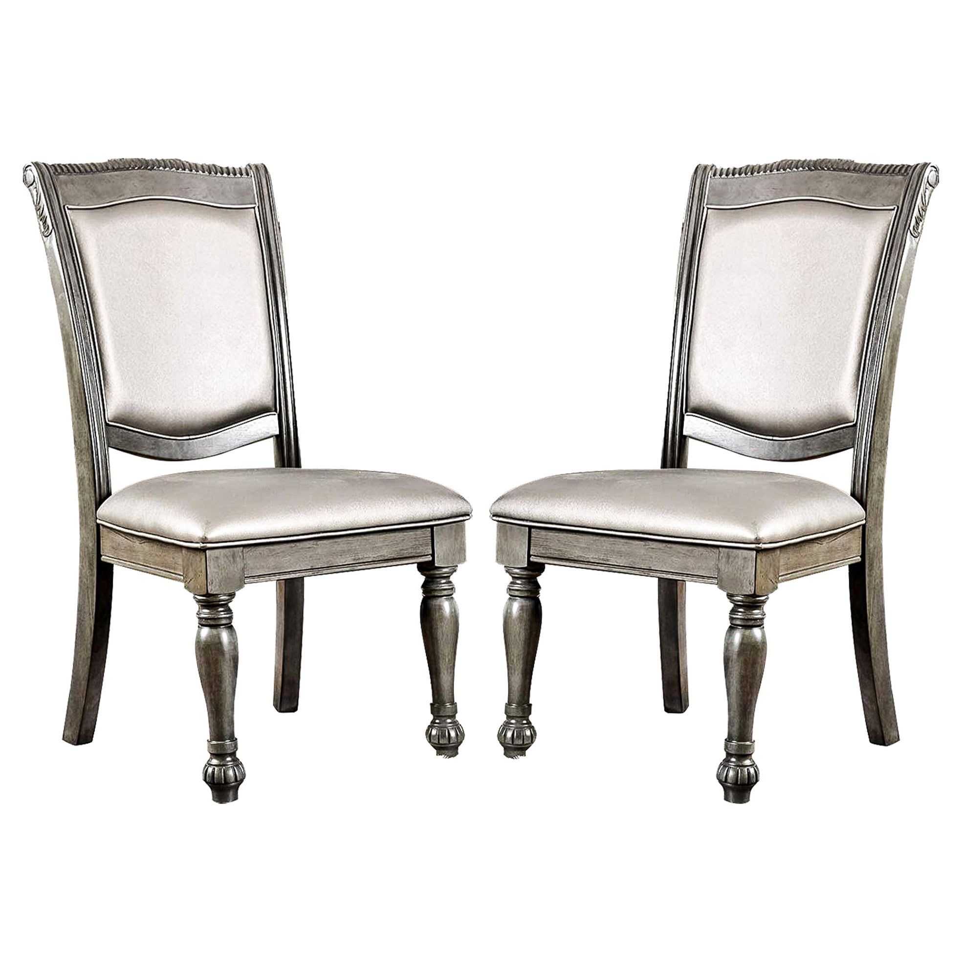 Gray And Silver Seating For Dining - 2 Chair 2 Upholstered Chairs Up ...
