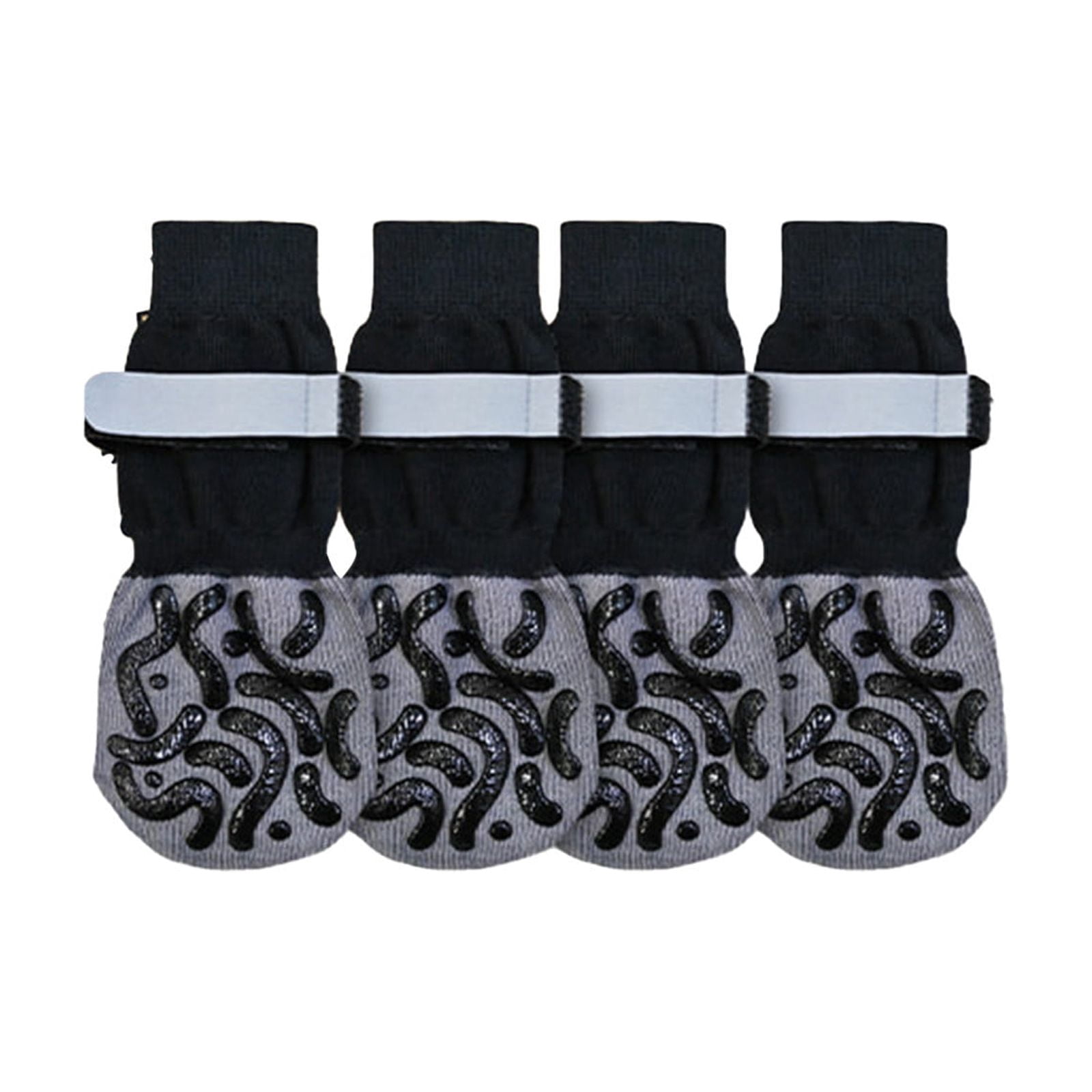 Gray Anti Slip Dog Socks Pet Shoes Adjustable Outdoor Liners for Walks ...