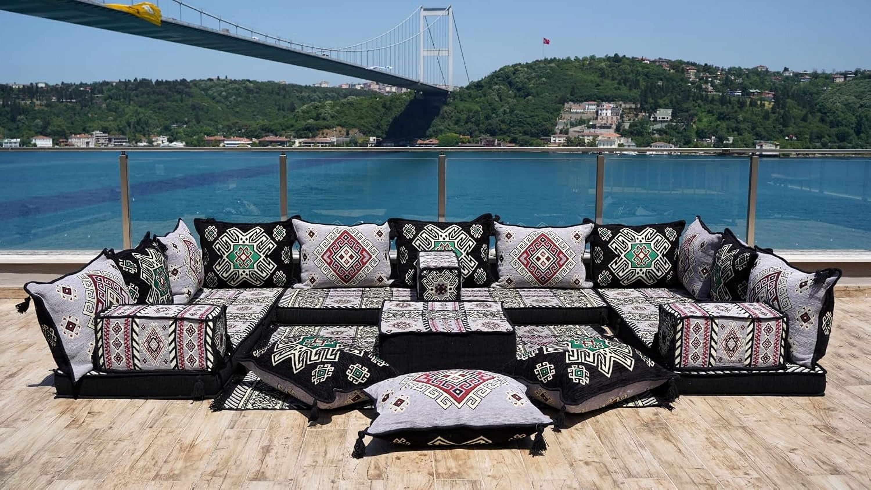 Gray Arabic Floor Pillows, Sleeper Sofa, Diwan Sofa, Turkish Sofa ...