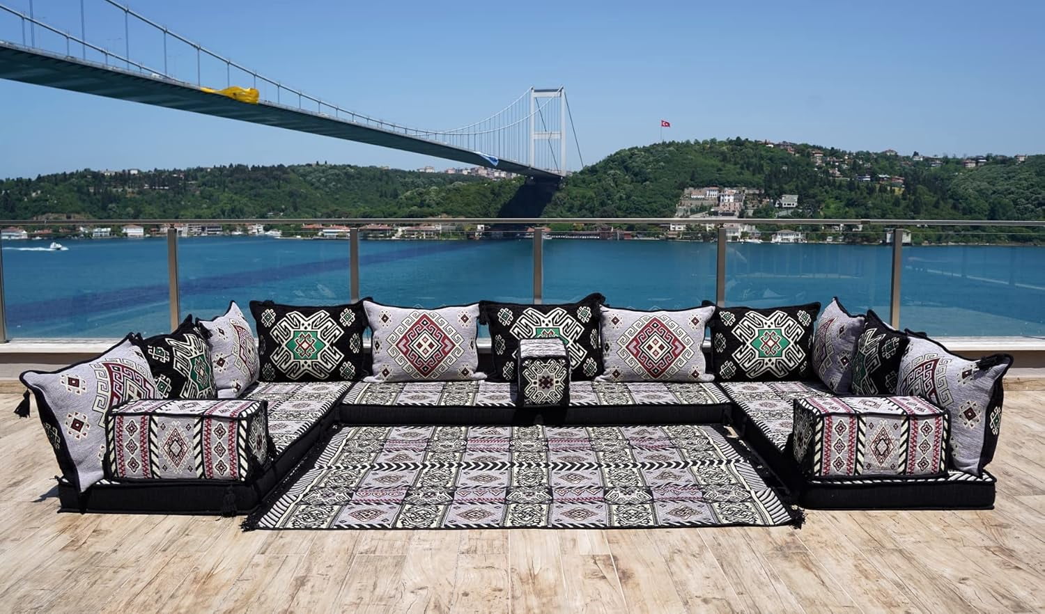 Gray Arabic Floor Pillows, Sleeper Sofa, Diwan Sofa, Turkish Sofa ...