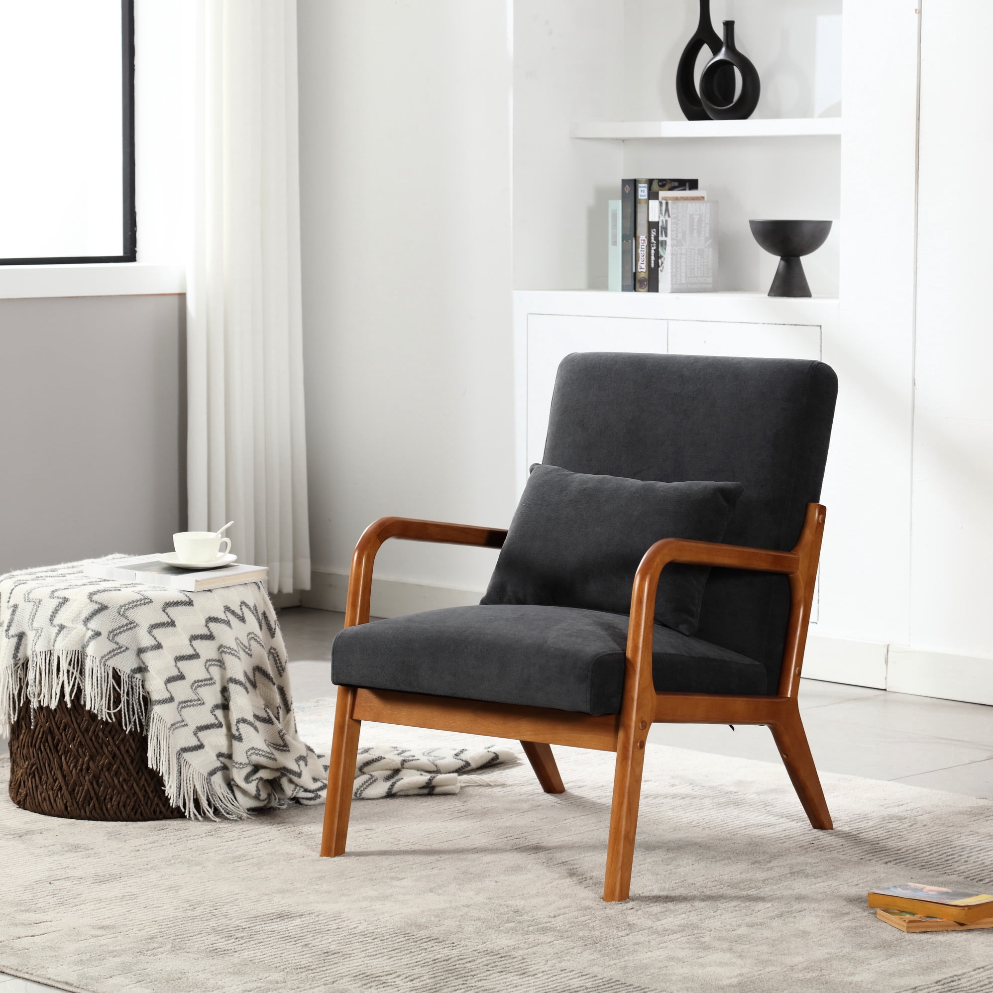Gray Armchair With Upholstery And Padding Elegant Human Economic Arm ...