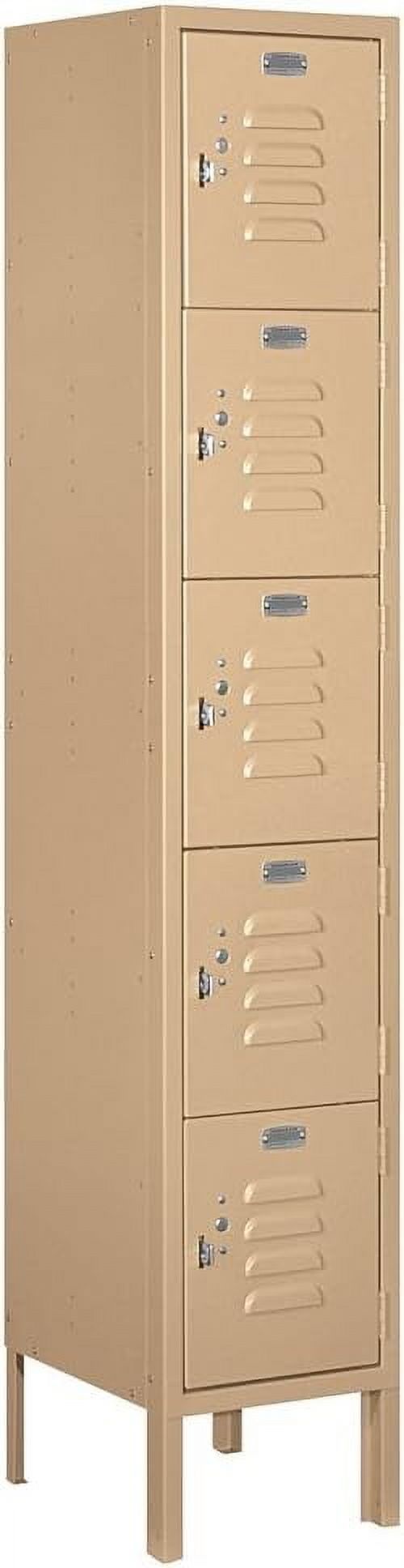 Gray Assembled 5-Tier Box Style Standard Metal Locker with One Wide ...