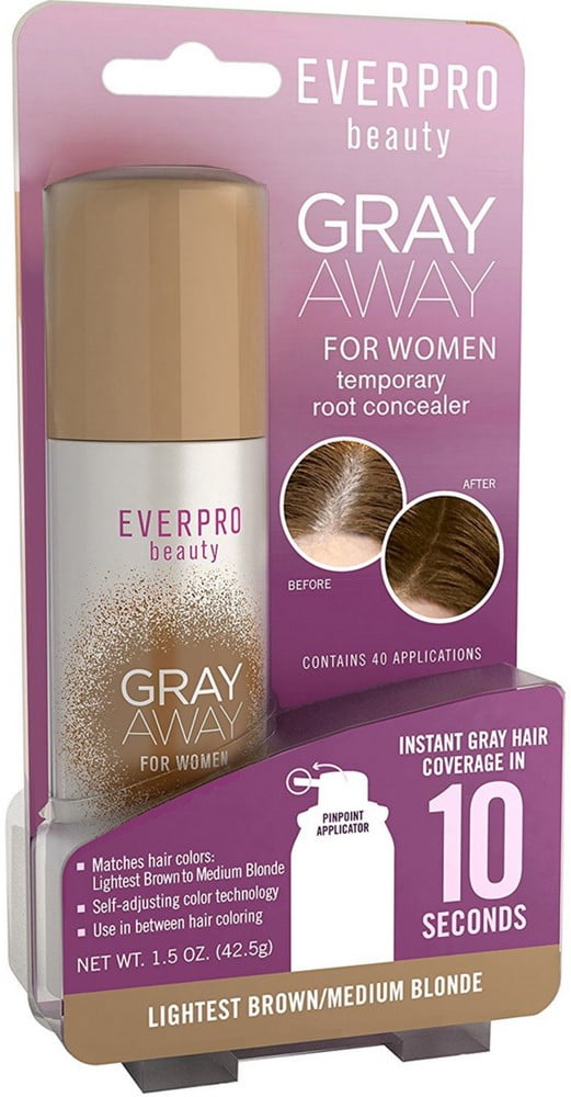 Gray Away Womens Temporary Root Concealer, Lightest Brown/Medium Blonde ...