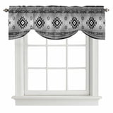 Gray Aztec Tie Up Valance Curtains for Windows, Kitchen Curtains Window ...