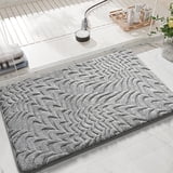 Gray Bath Rug 32"x20" Bathroom Rugs Soft Non-Slip Water Absorbent Floor ...