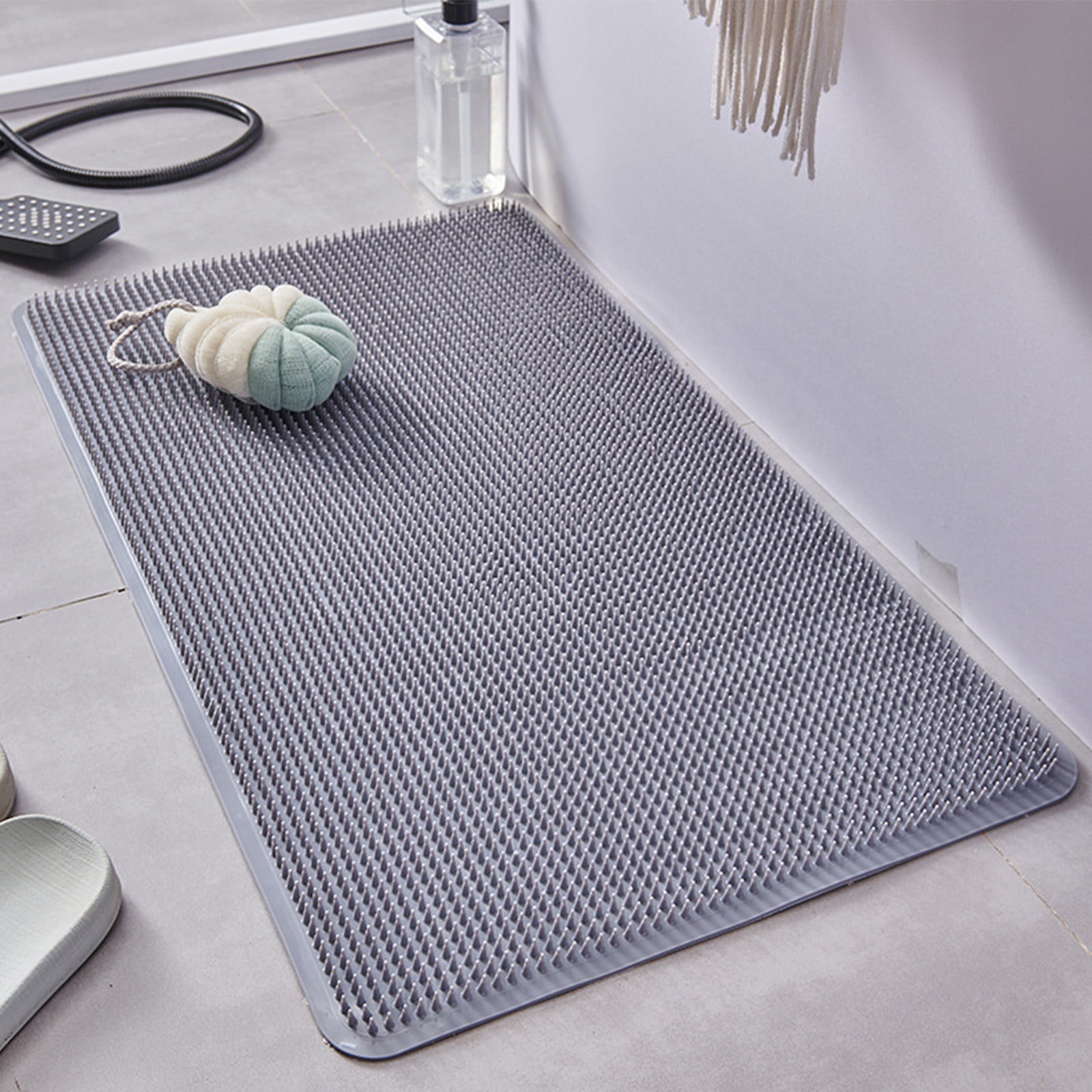 Gray Bathroom Anti-Slip Mat, Traceless Floor Pad for Professional ...