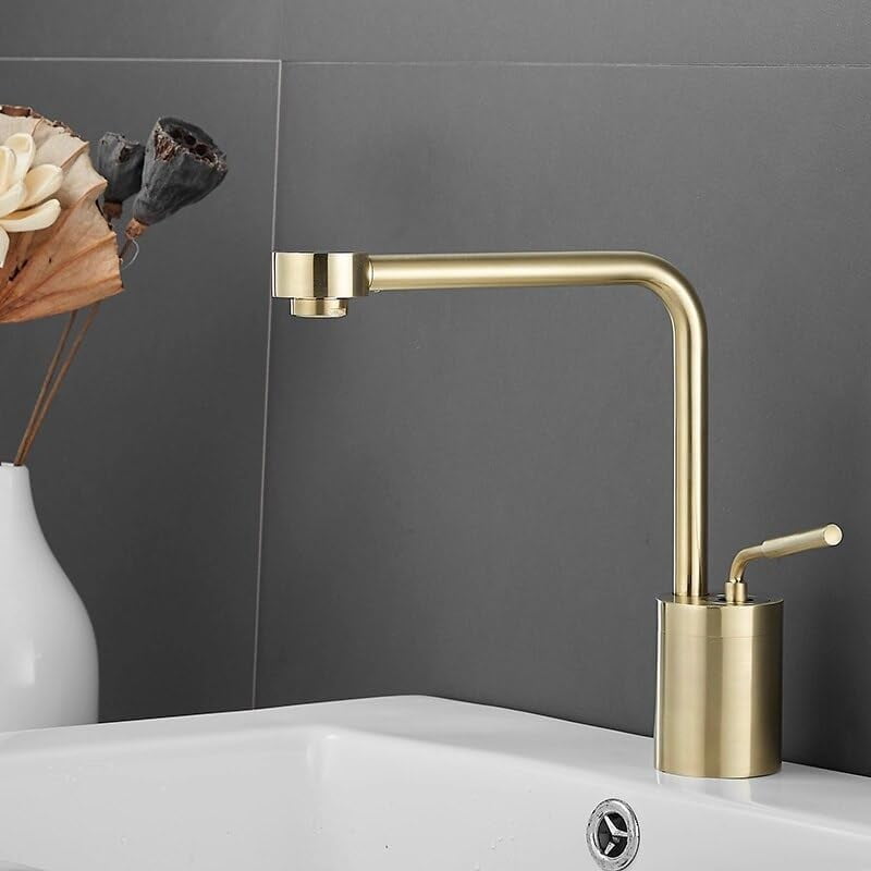 Gray Bathroom Faucet Brushed Gold Basin Faucet Hot Cold Black Sink ...