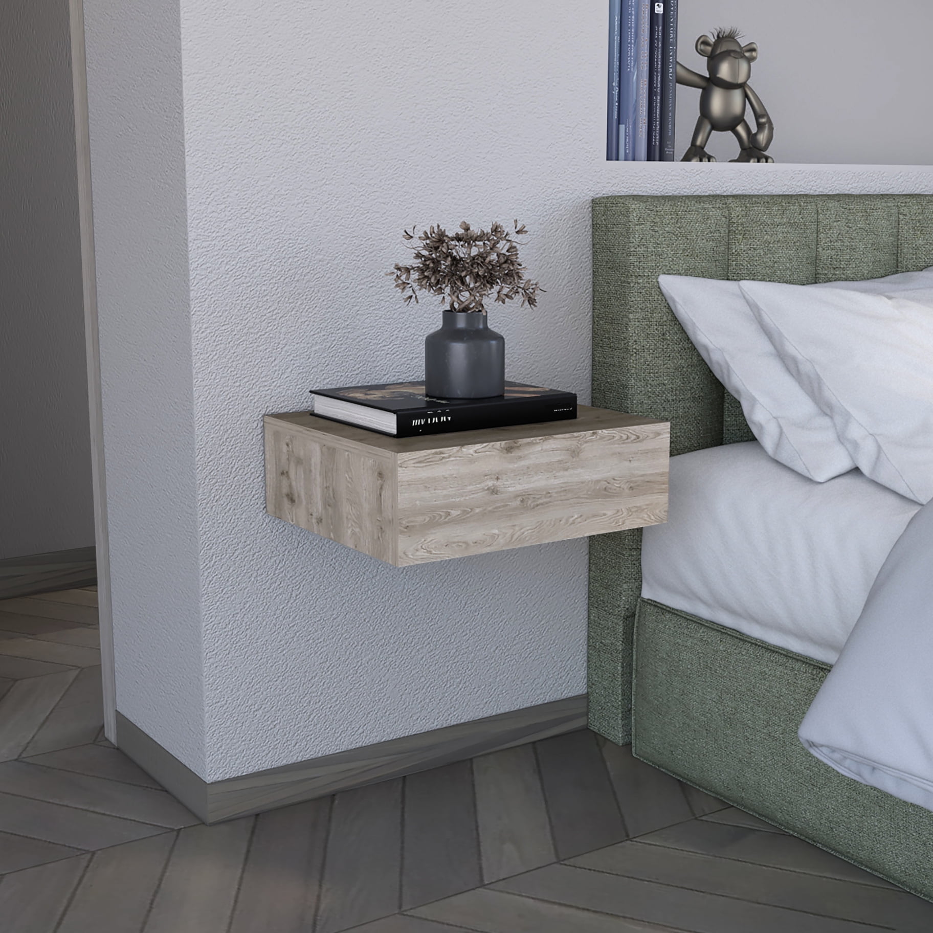 Gray Bedside Table With Functional, Stylish Drawer - Elevate Your ...