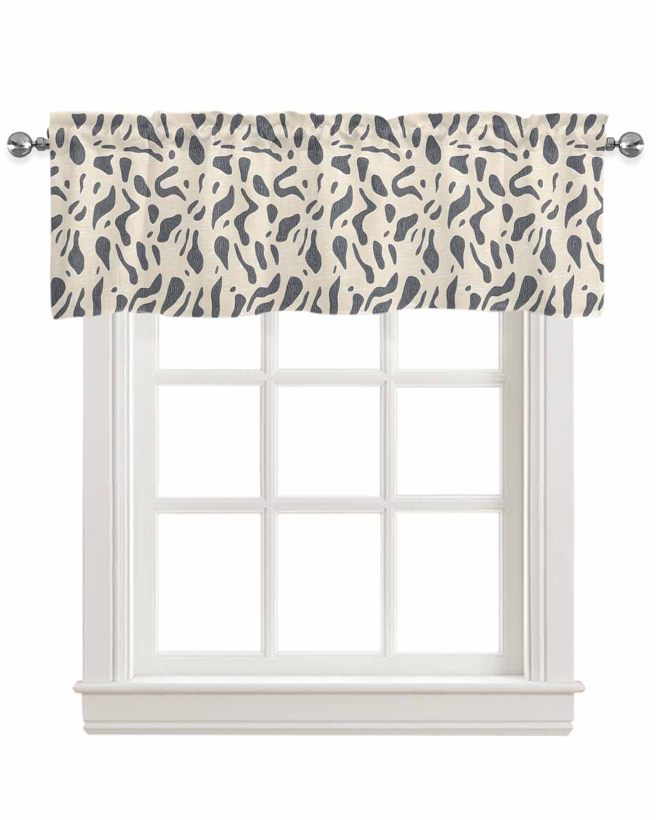 Gray Beige Kitchen Valances for Windows Farmhouse Linen Window Valance ...