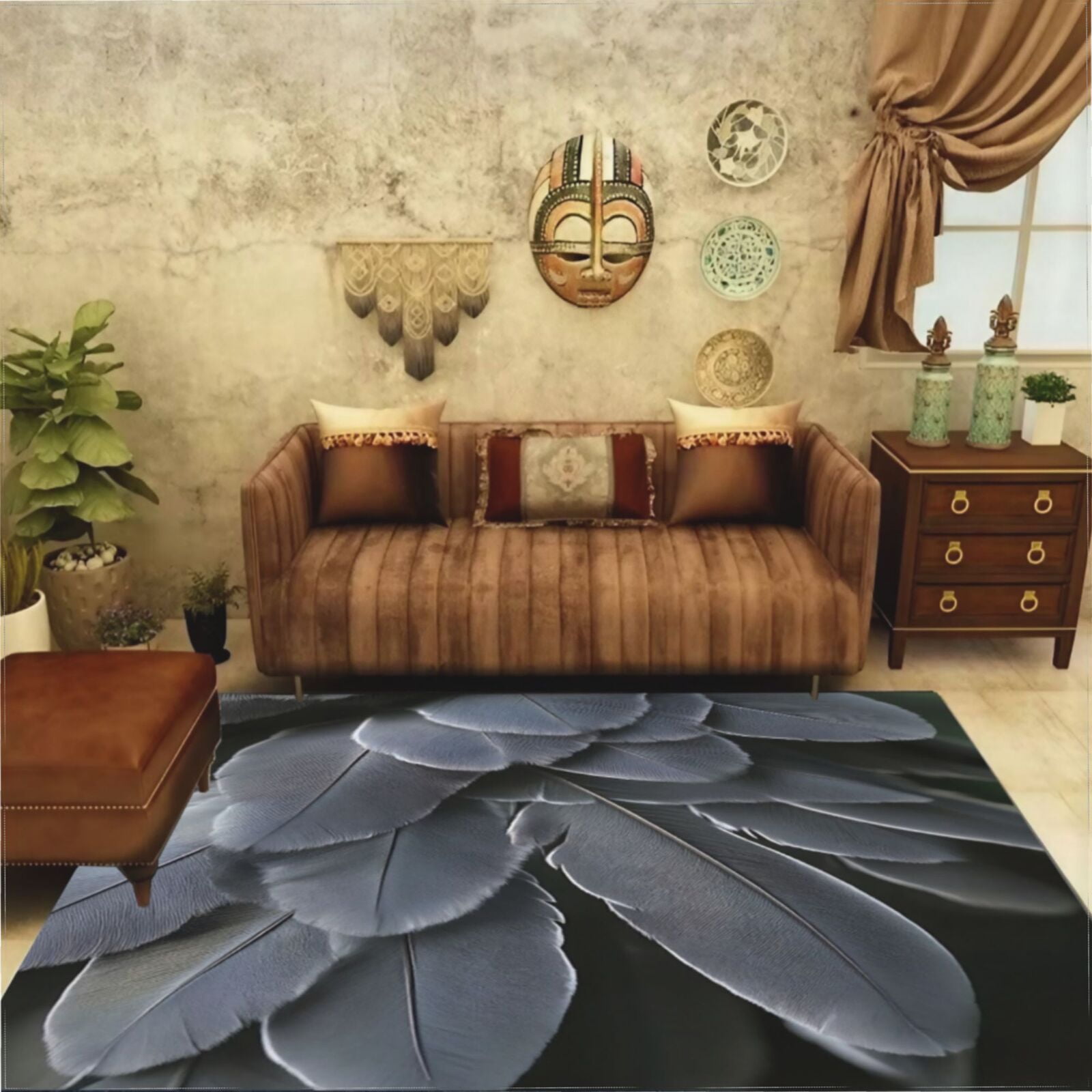 Gray Bird Feathers Closeup Texture Light Luxury Home Carpets Living ...