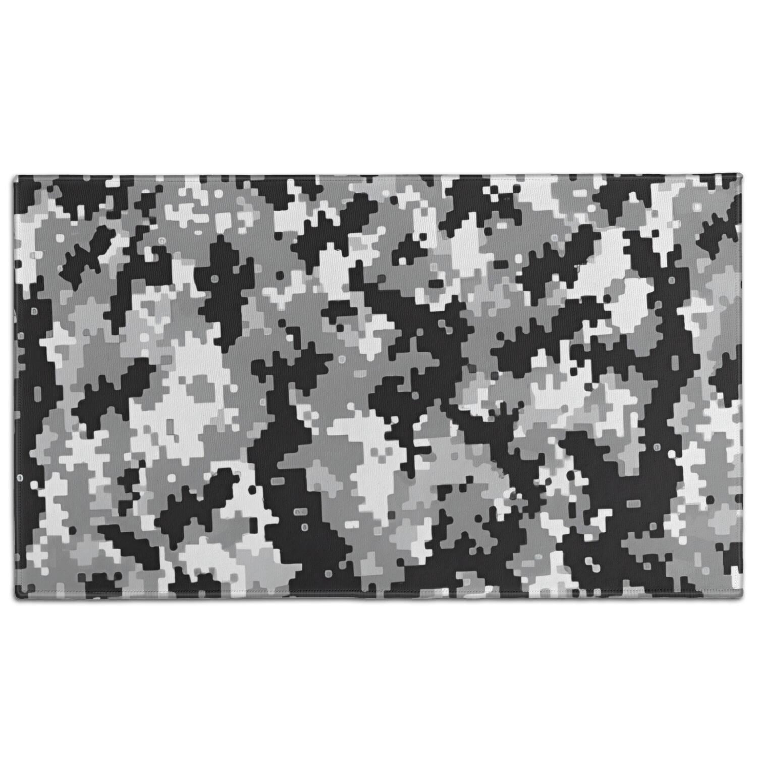 Gray Black Camo Digital Pattern Door Rugs,Washable Non Slip Door Mats ...