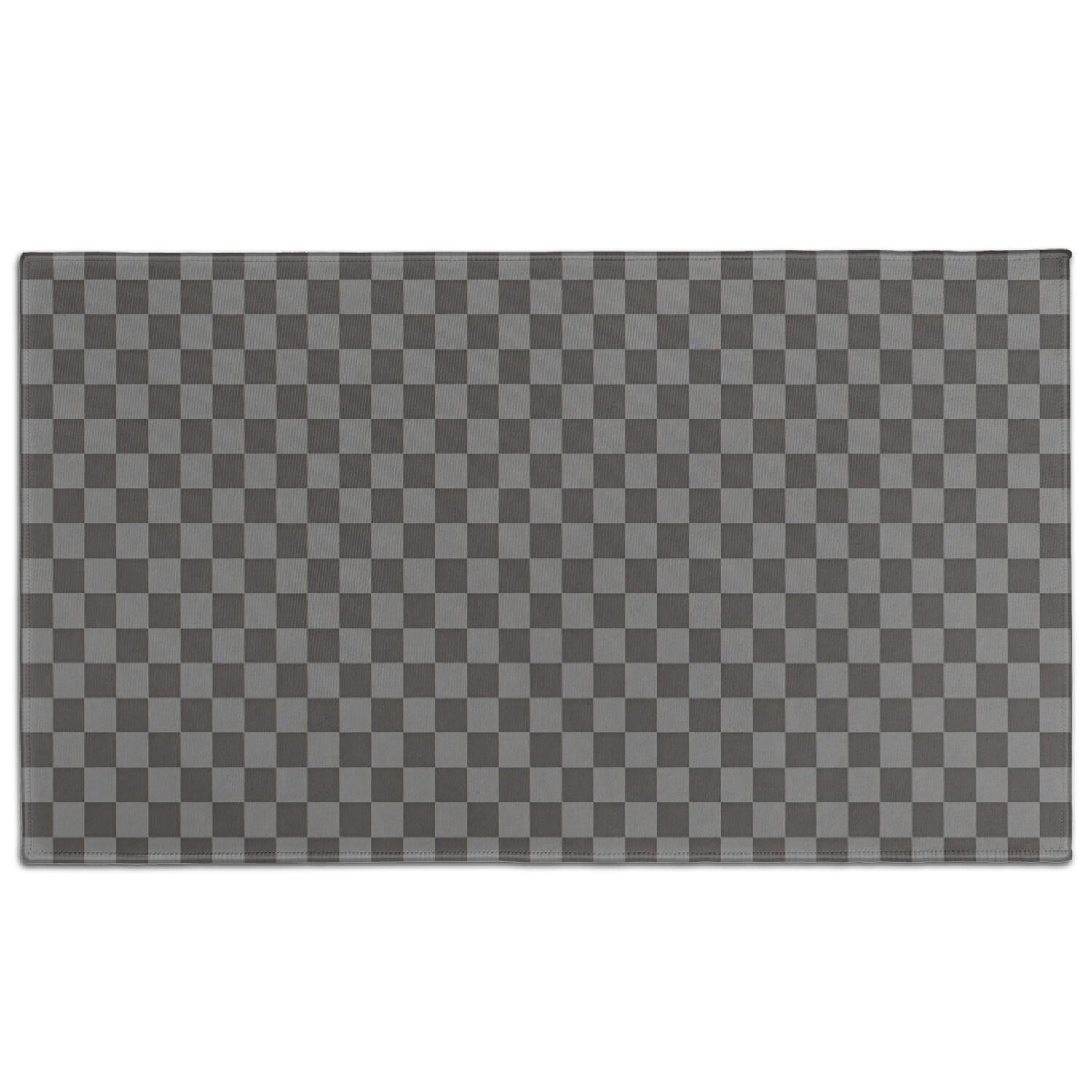 Gray and Black Checkerboard Pattern Door Rugs,Washable Non Slip Door ...