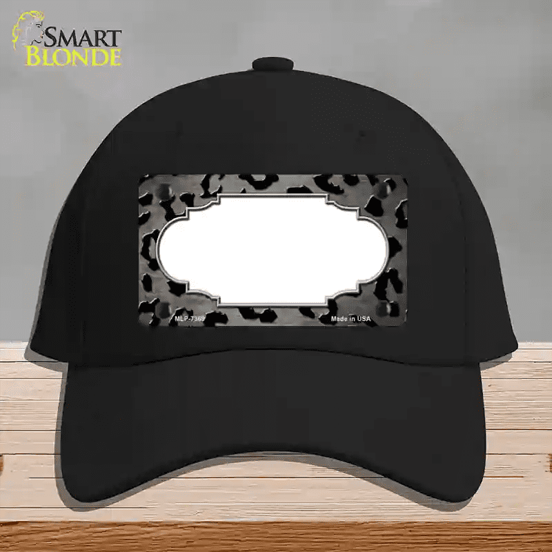 Gray Black Cheetah Scallop Oil Rubbed Novelty License Plate Hat Cotton ...