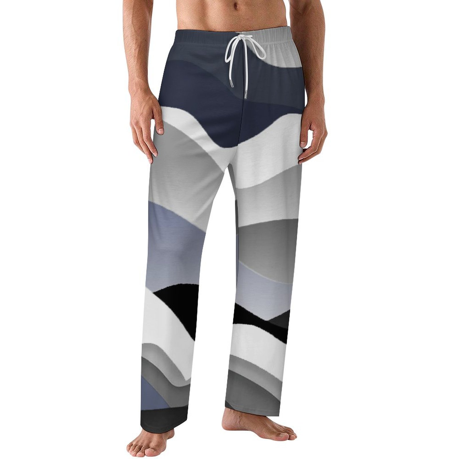 Gray Black White Gradient Abstract Mens Pajamas Pajama Pants Mens ...