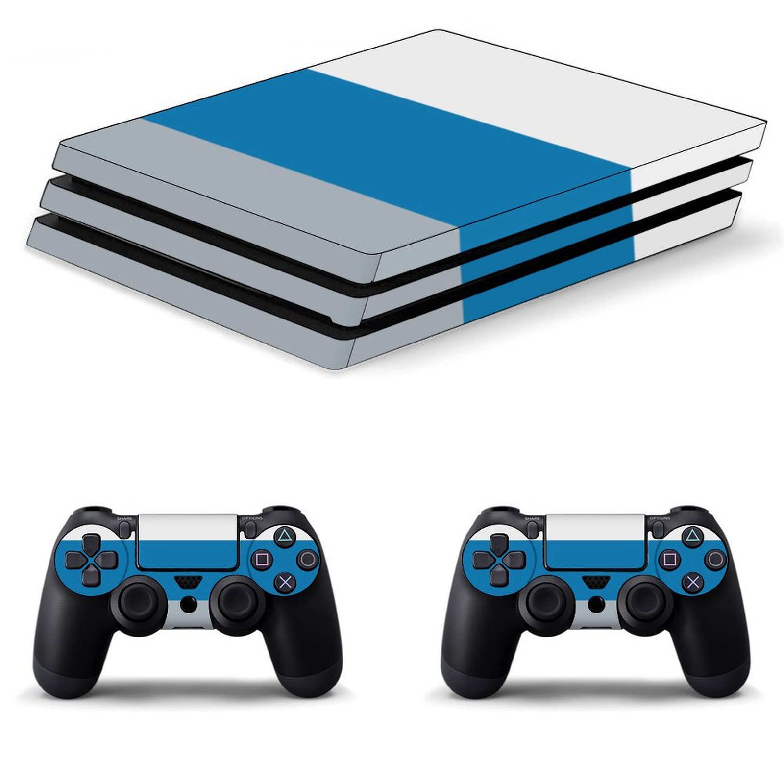 Gray Blue And White Stripes PS4/PS4 Pro/PS4 Slim Skin Sticker For ...