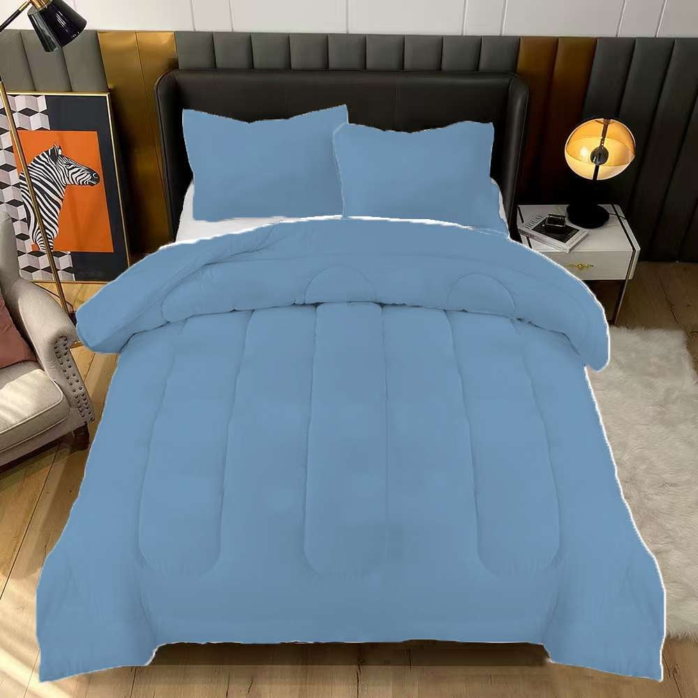 Gray Blue Comforter Set Queen Size Bedding Set For Travl Bedroom Decor ...