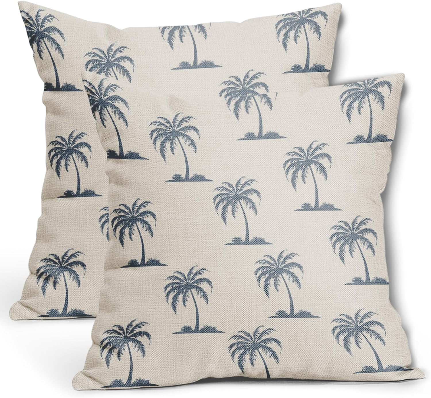 Gray Blue Tree Pillow Covers 16X16 Inch Set of 2 Coastal Tropical ...