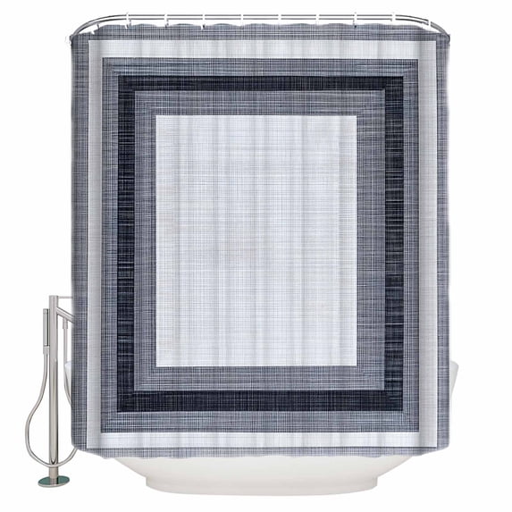 Gray Boho Bathroom Shower Curtains with 12 Hooks Polyester Waterproof ...