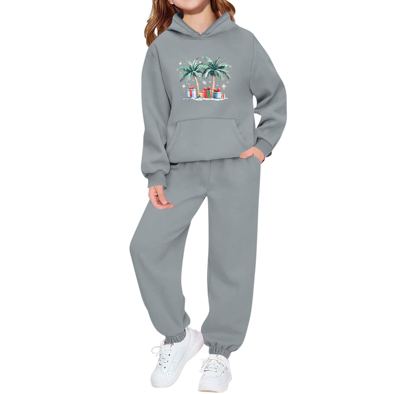 Gray Boy Girl 2PC Tracksuits for Children Boy Girl Thermal Fuzzy 2 ...