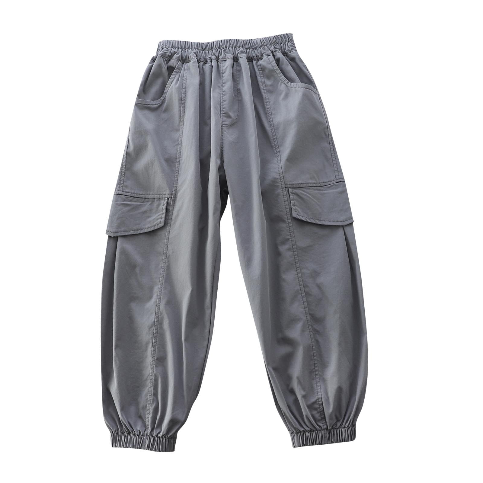 Gray Boy Girl Boys Thin Quick Dry Straight Leg Long Leg Loose Fit Pants ...