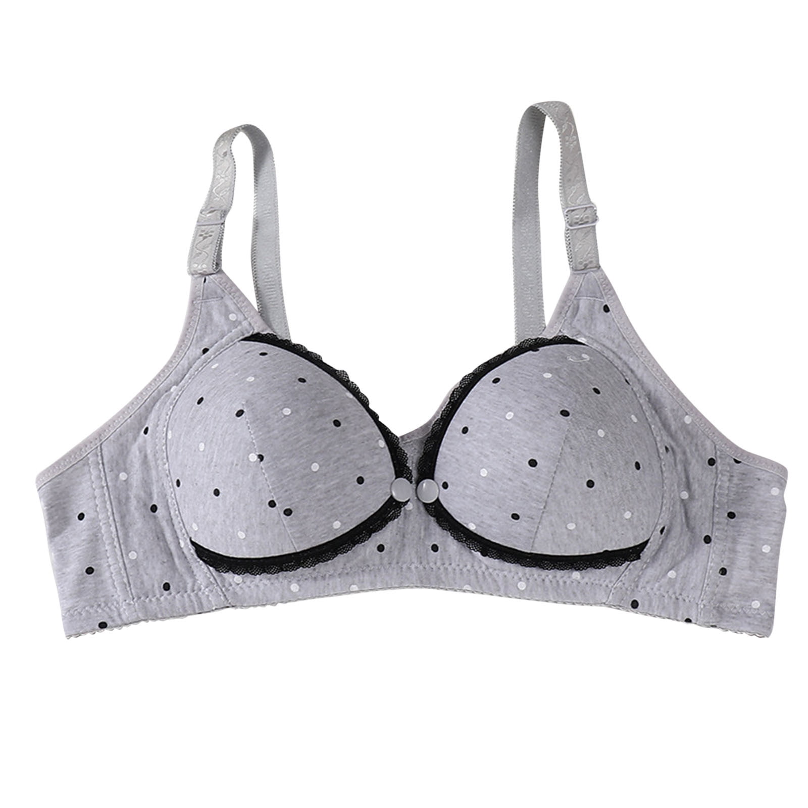 Gray Bras for Women Backless Lace Scrub Push Up Seamless Front Polka ...