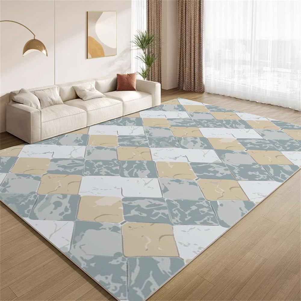 Gray Brown Marble Rug 5x7 Area Rugs Modern Geometric Marble Rugs Ultra ...