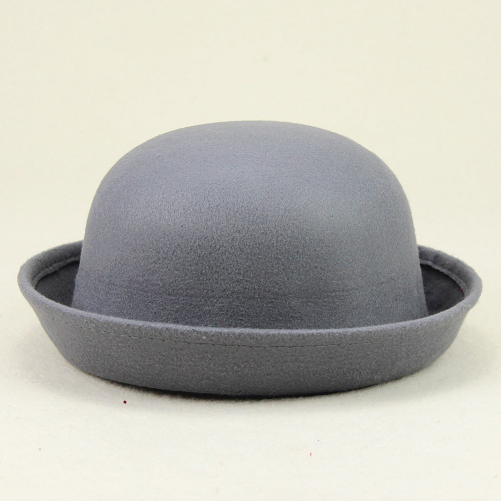Gray Bucket Hats Elegant Adults Solid Hat Roll Up Brim Panama Bowler ...