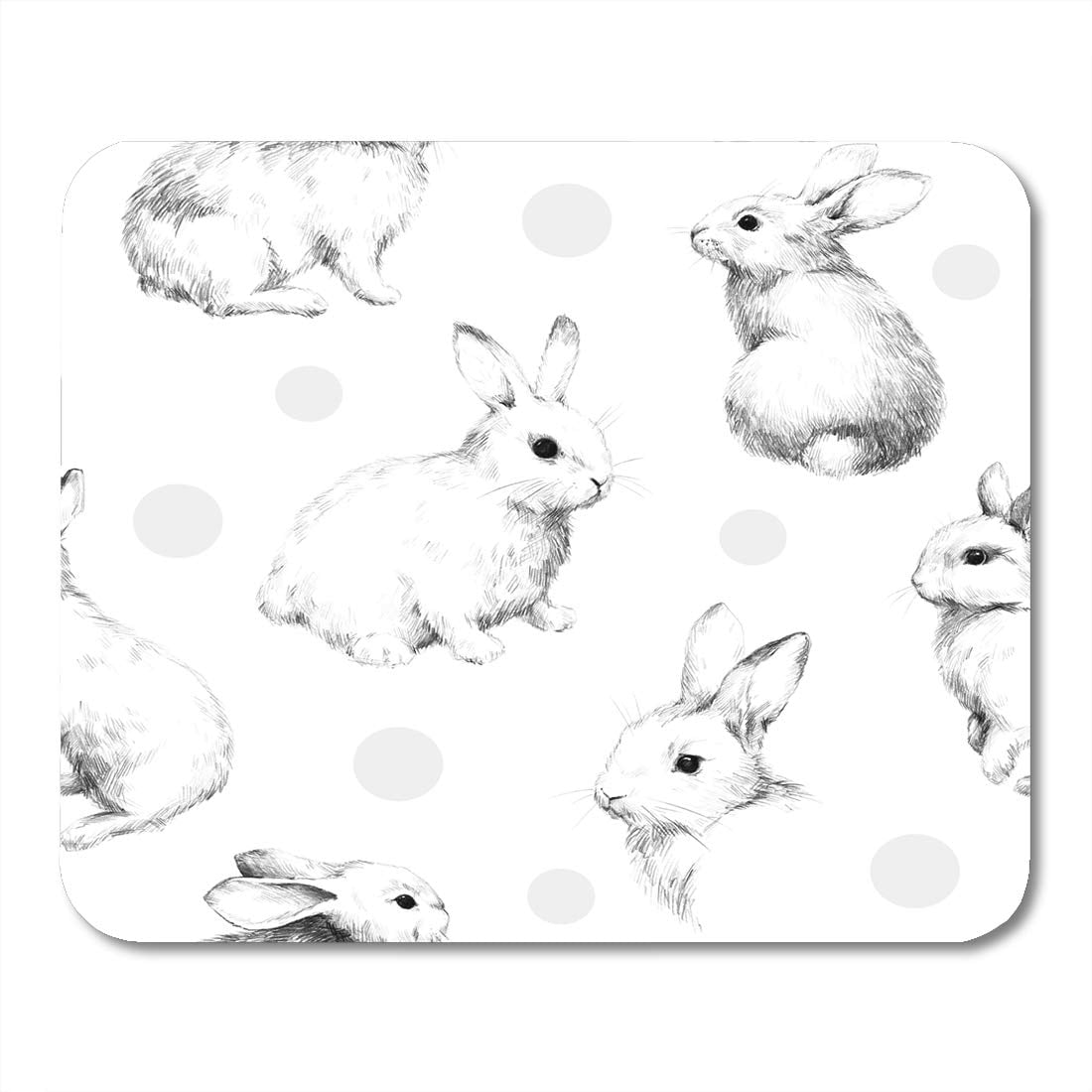 Gray Bunny Drawing Rabbits Collage Cute Fuzzy Pattern Pencil Sketch ...