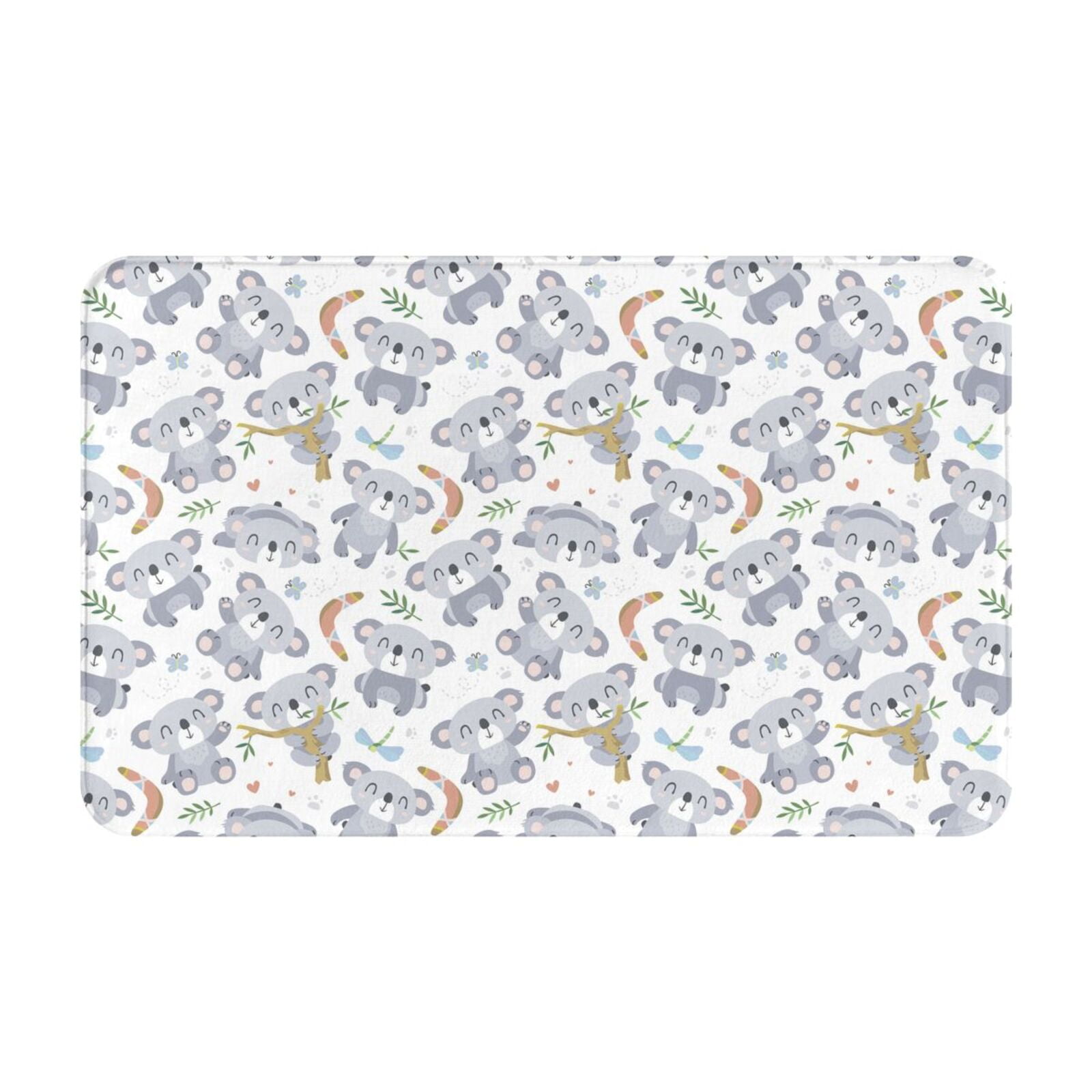 Gray Butterfly Koala Front Door Mat, Indoor Mats for Bedroom Bathroom ...