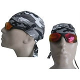 Gray Camo Do Rag Camouflage Grey Bandana Wrap Motorcycle Skull Cap ...