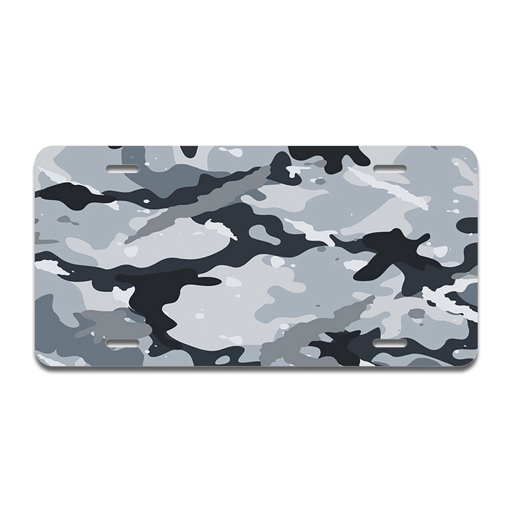 Gray Camouflage Aluminum License Plate| License Plate 12" X 6" Fits Any ...