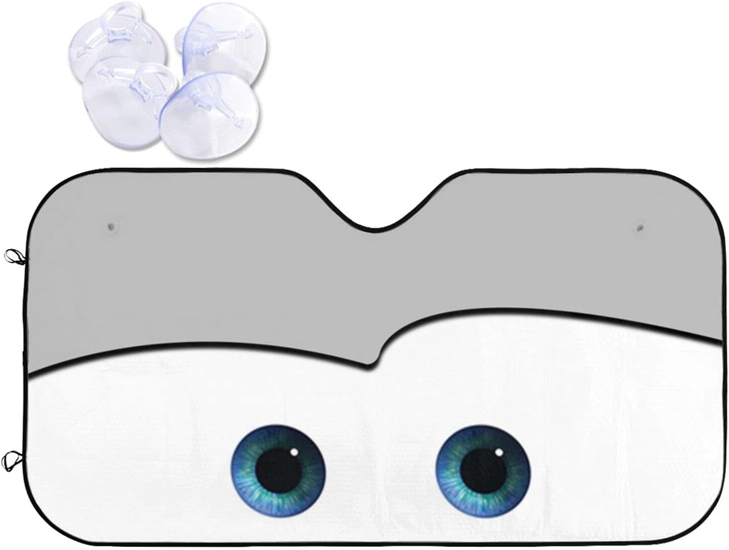 Gray Cartoon Eyes Pattern Car Sun Shade Front Window Sunshade for Most ...