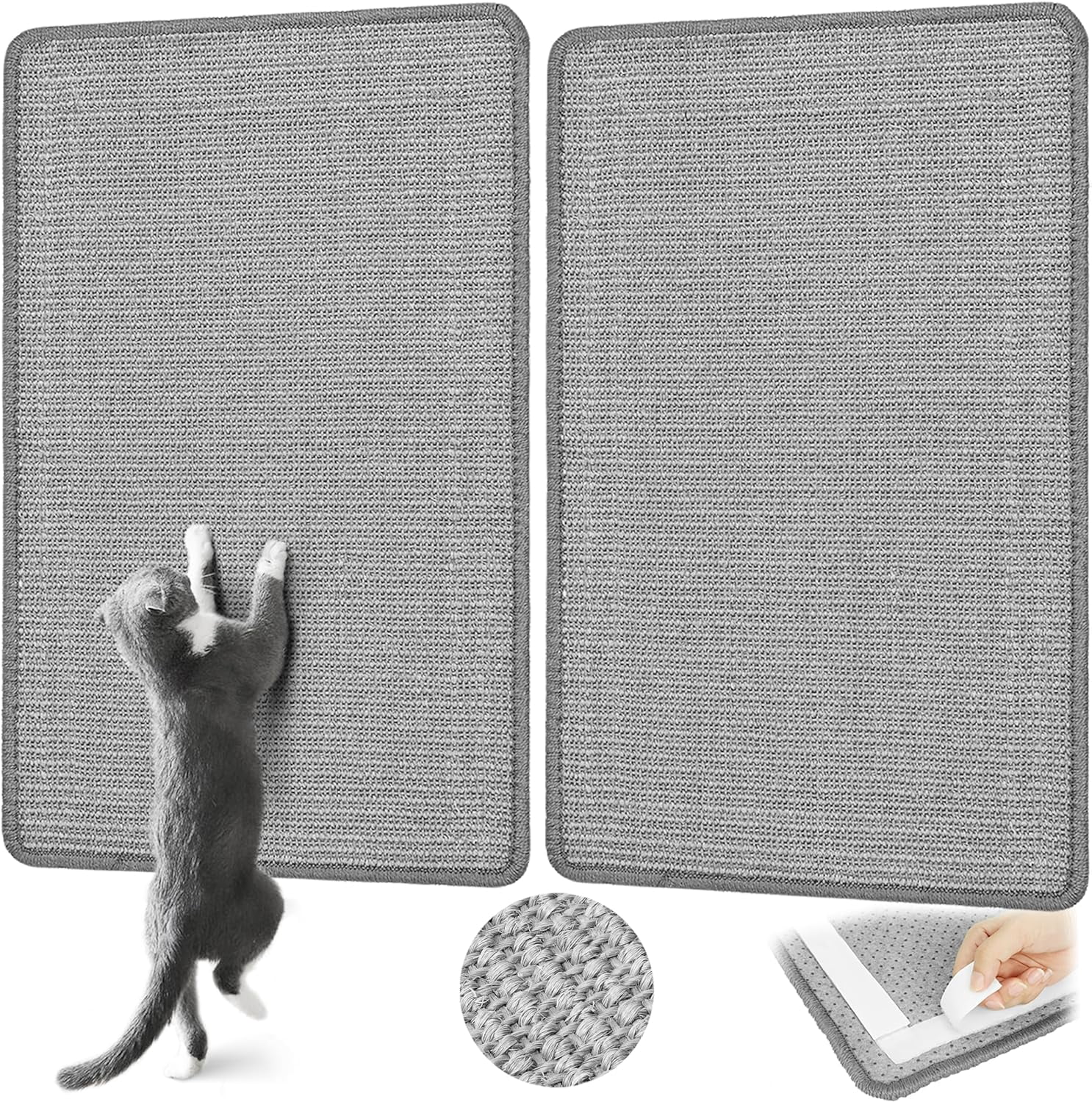 Gray Cat Scratching Mat Sisal, 2 Packs Sisal Fabric Large Cat ...
