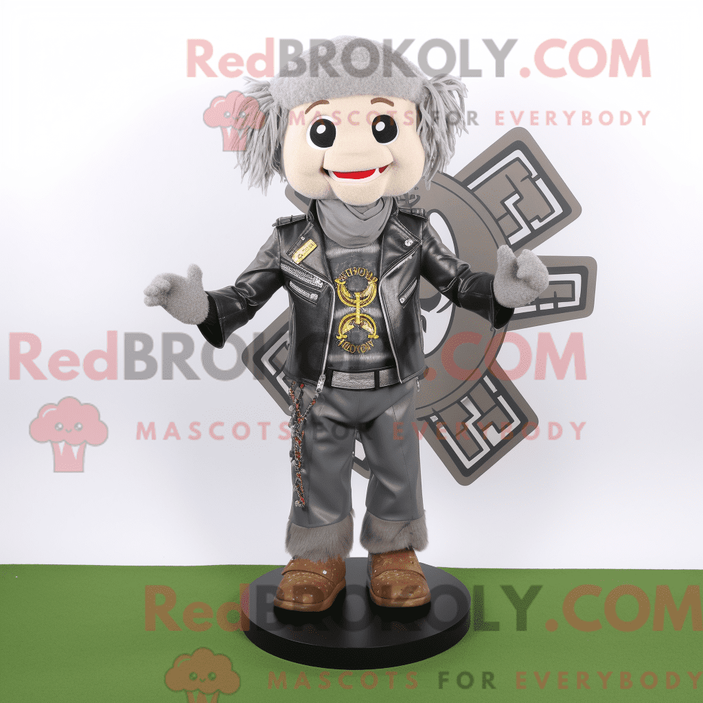 Gray Celtic Cross REDBROKOLY mascot costume character dressed with a ...
