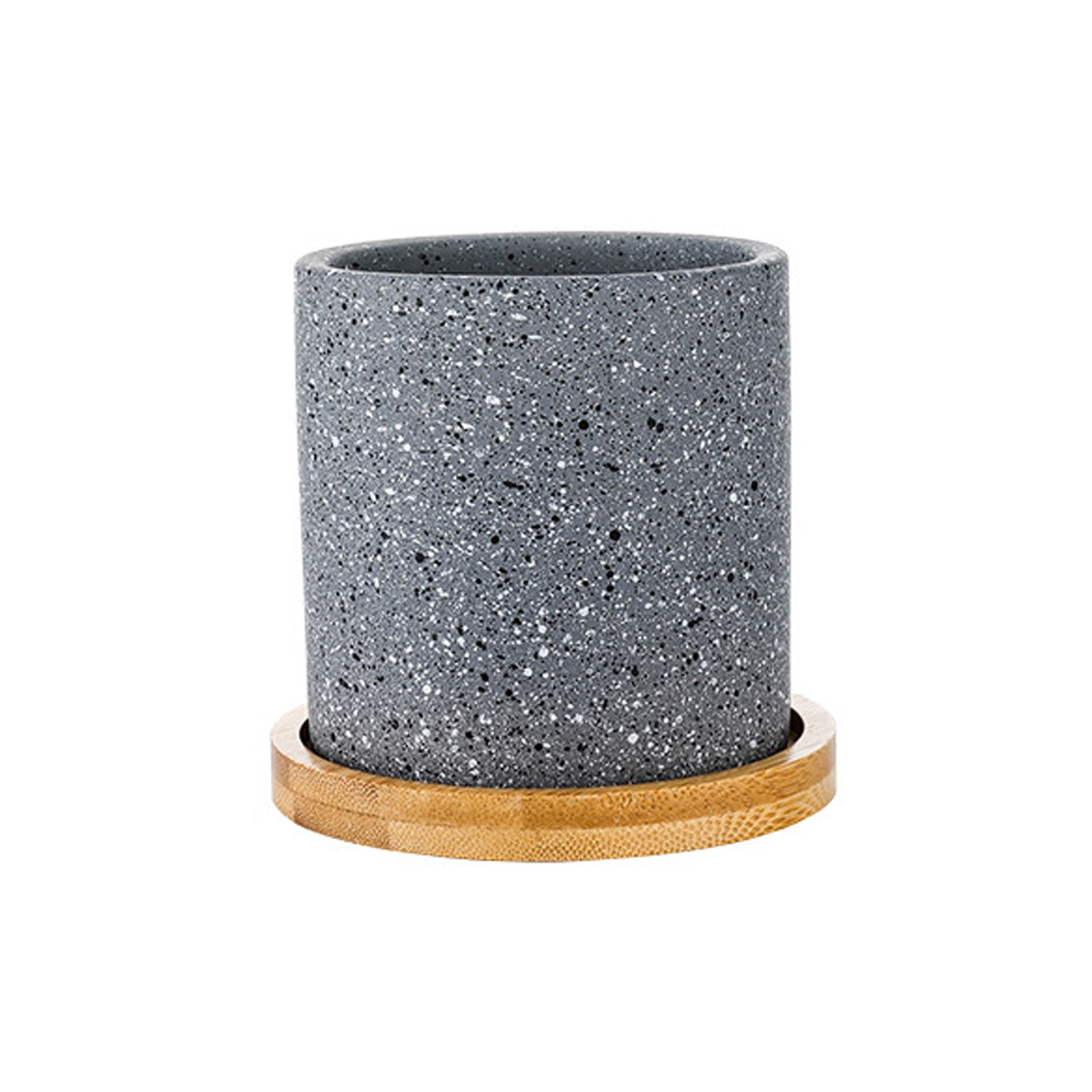 Gray Ceramic Ink Dots Style Flower Pots Planters with Drainage Hole and ...