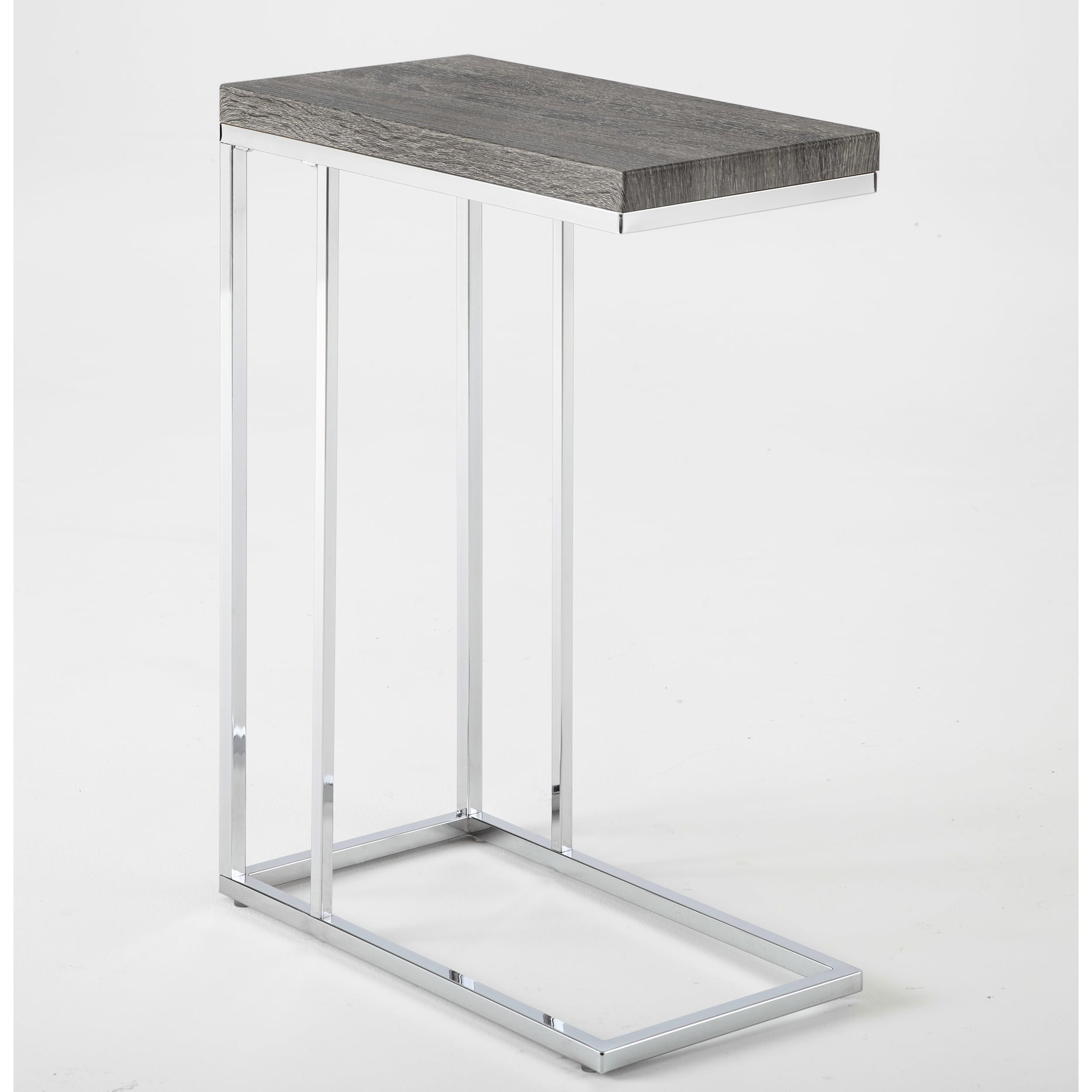 Gray Chairside Storage Table With Chic Appearance Elegant Pattern ...