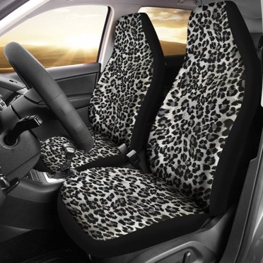 BDK Zebra Print Car Seat Covers Two Tone Zebra Accent on Black, 9pc ...