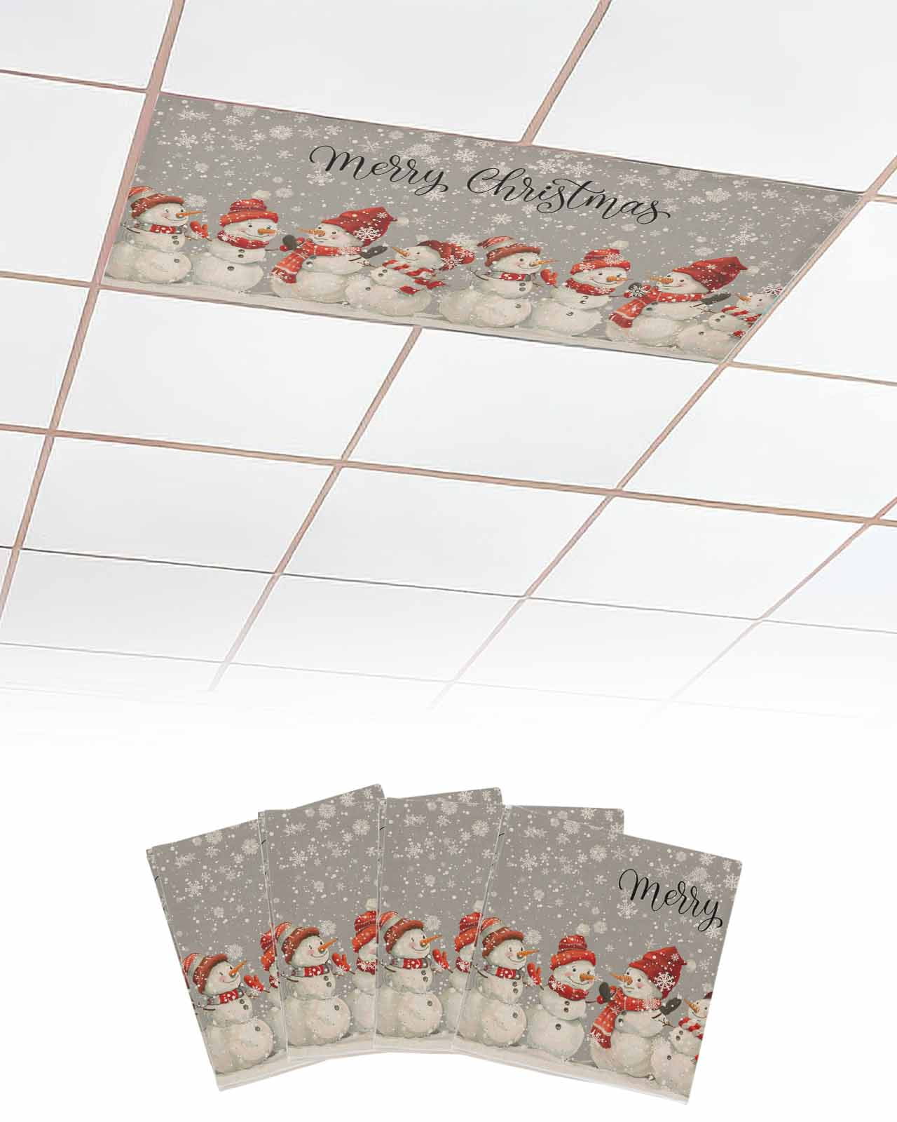 Gray Christmas Fluorescent Light Covers for Ceiling Lights 4x2 feet,4 ...