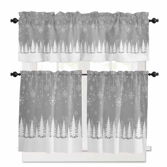 Easter Kitchen Curtains and Valances Set, Spring White Bunny Tail ...