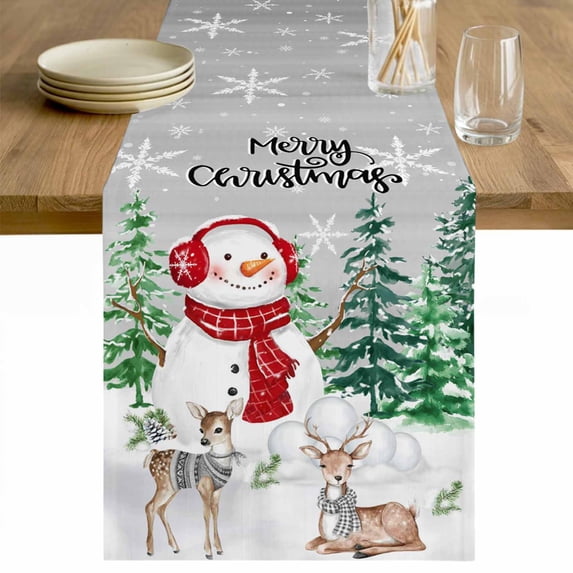 Gray Christmas Table Runner 90 Inches Long Farmhouse Dress Scarves ...