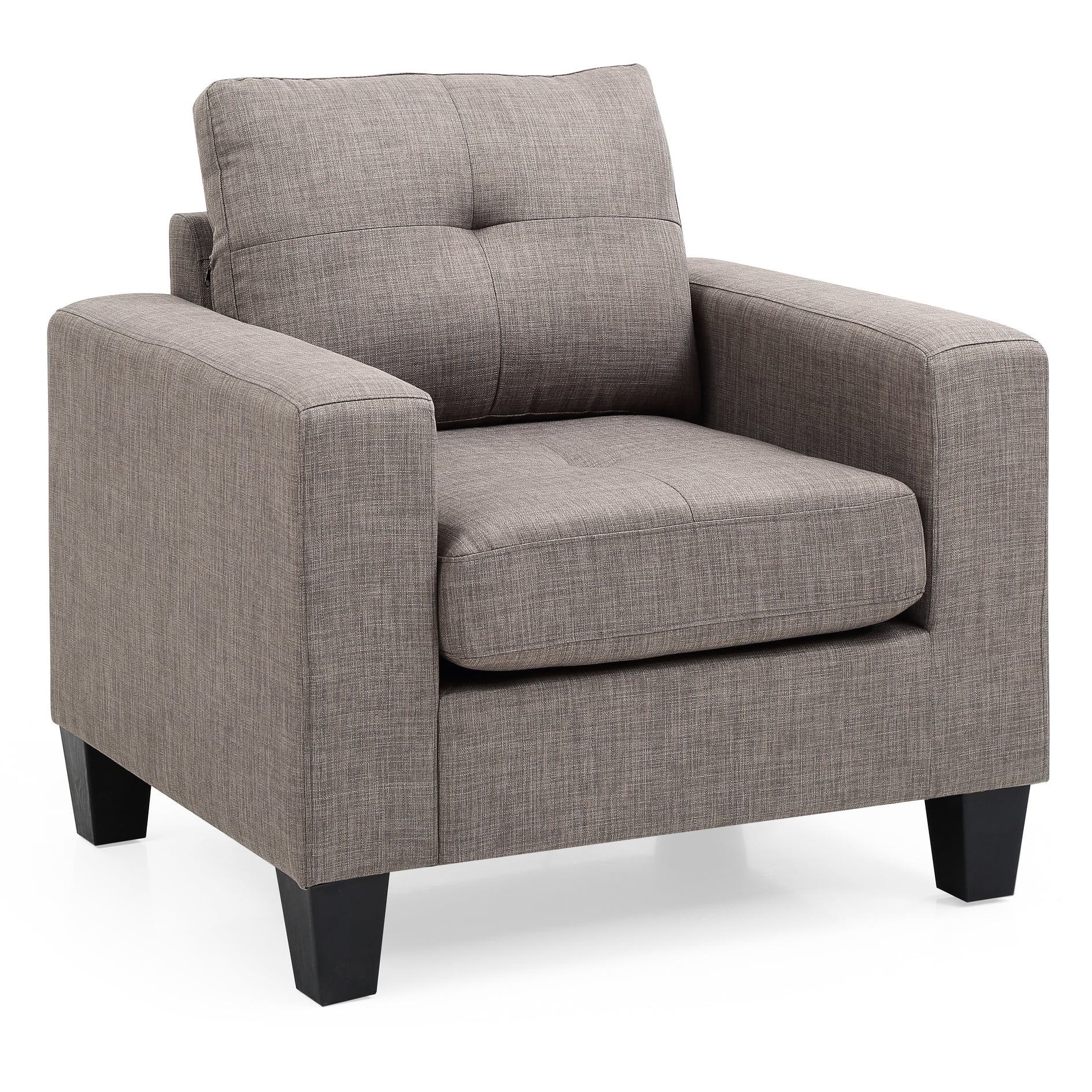Gray Club Chair For A Cozy Night In - 36"h X 35"w, Track Arm Comfort, Easy Assembly, 25" Seat ...
