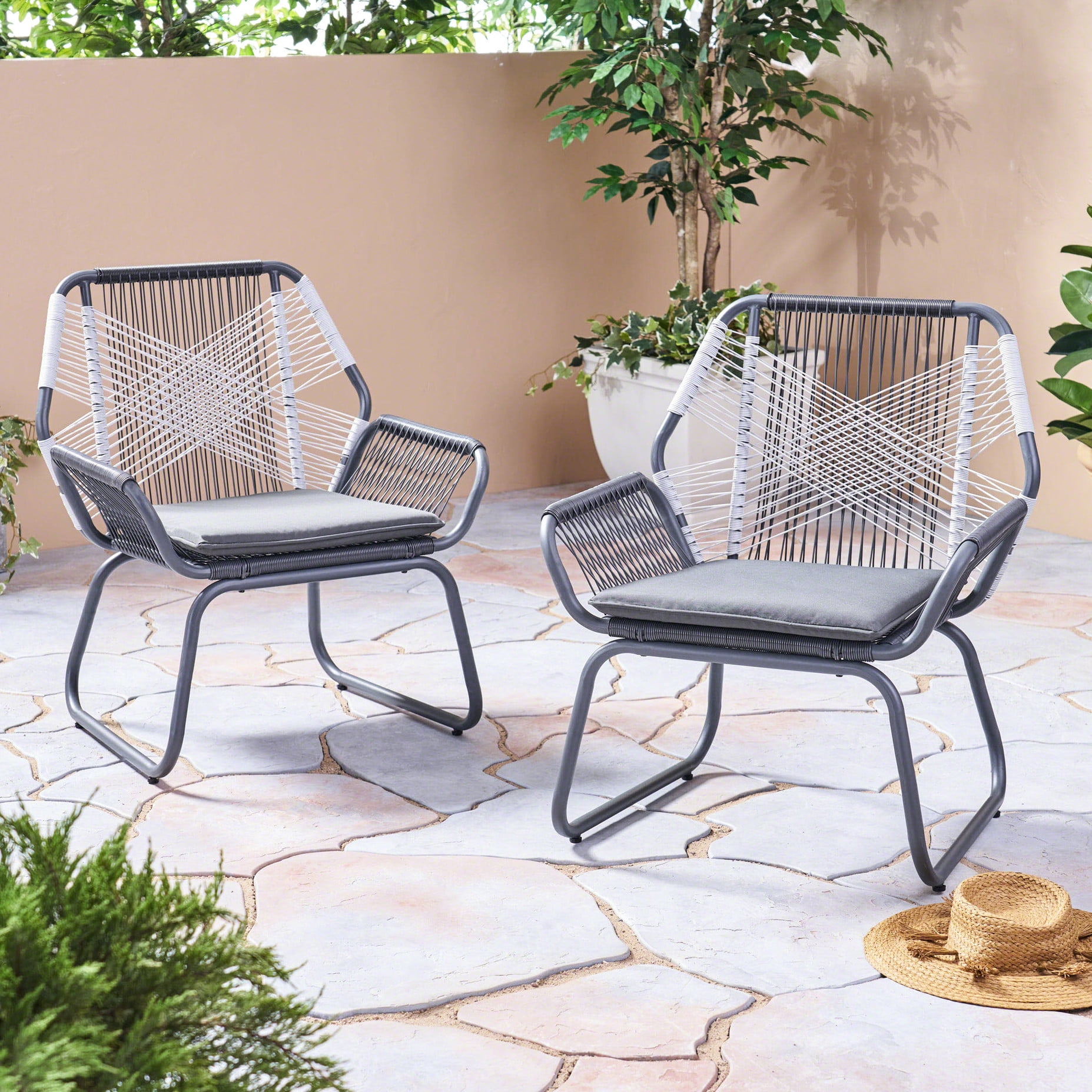 Gray Club Chairs with Water-Resistant Covers - Comfort in the Backyard ...