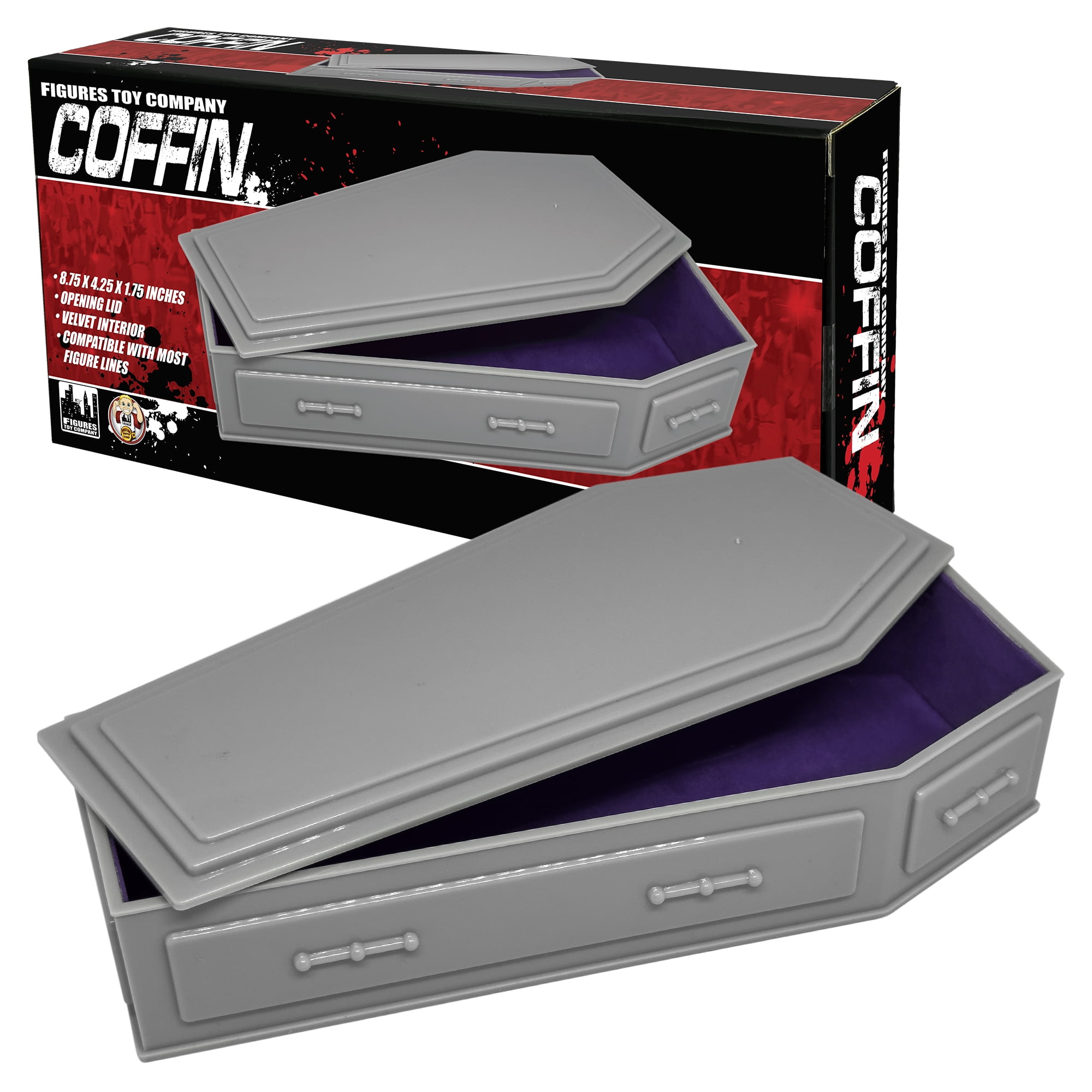 WWE & AEW Compatible Wrestler Figurine Props - Gray Coffin Set for ...