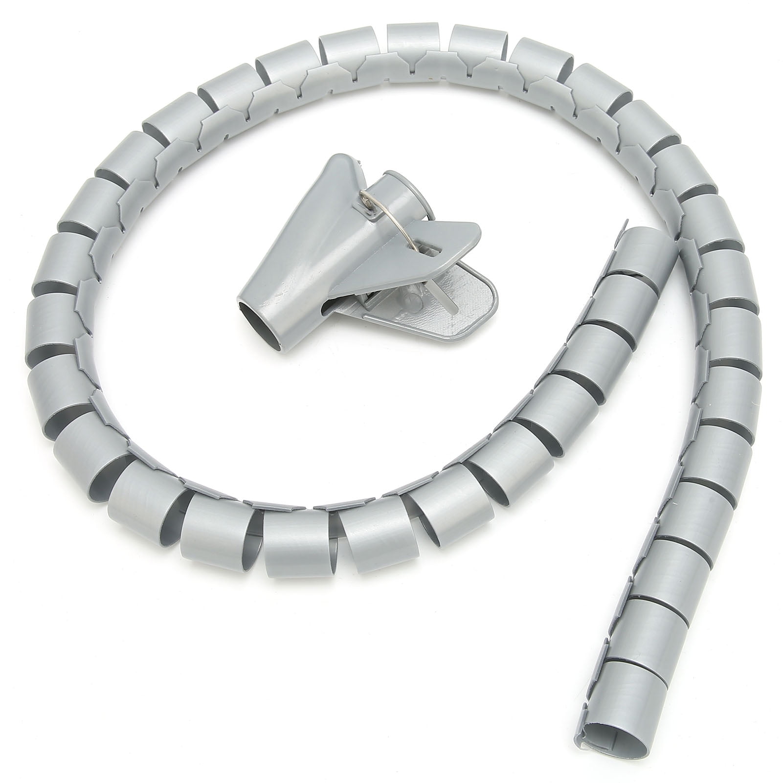 Gray Coiled Cable Sleeve Organizer, 10m Open Type Wire Management Tube ...