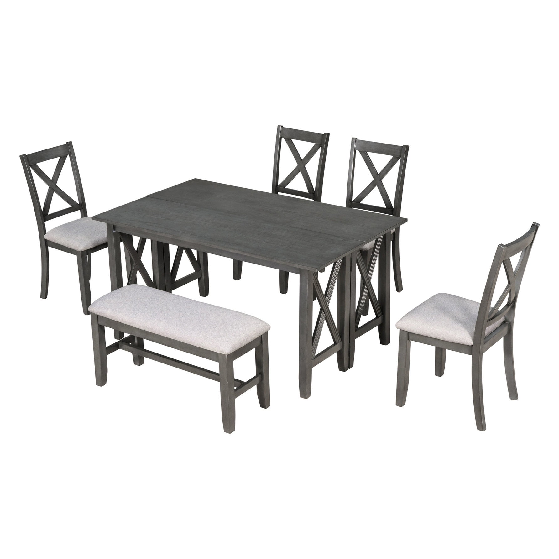 Gray Color Scheme - Foldable Table Utility - Family Dining Space / Easy ...