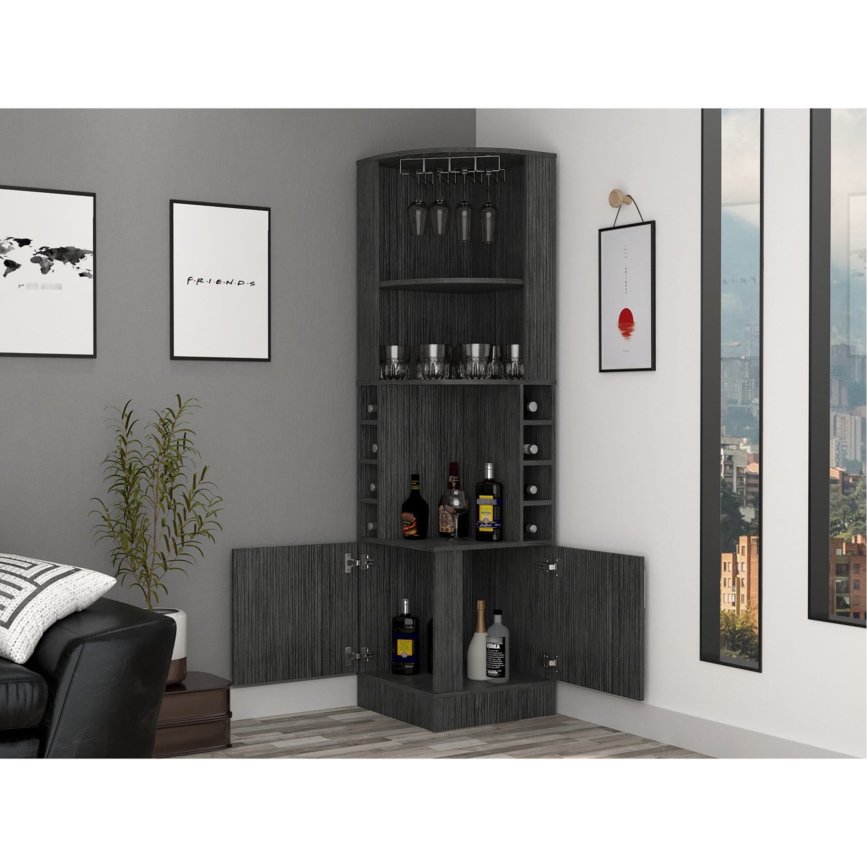 Gray Color Scheme - One Upper Shelf - Backyard Bar - Provide Storage ...