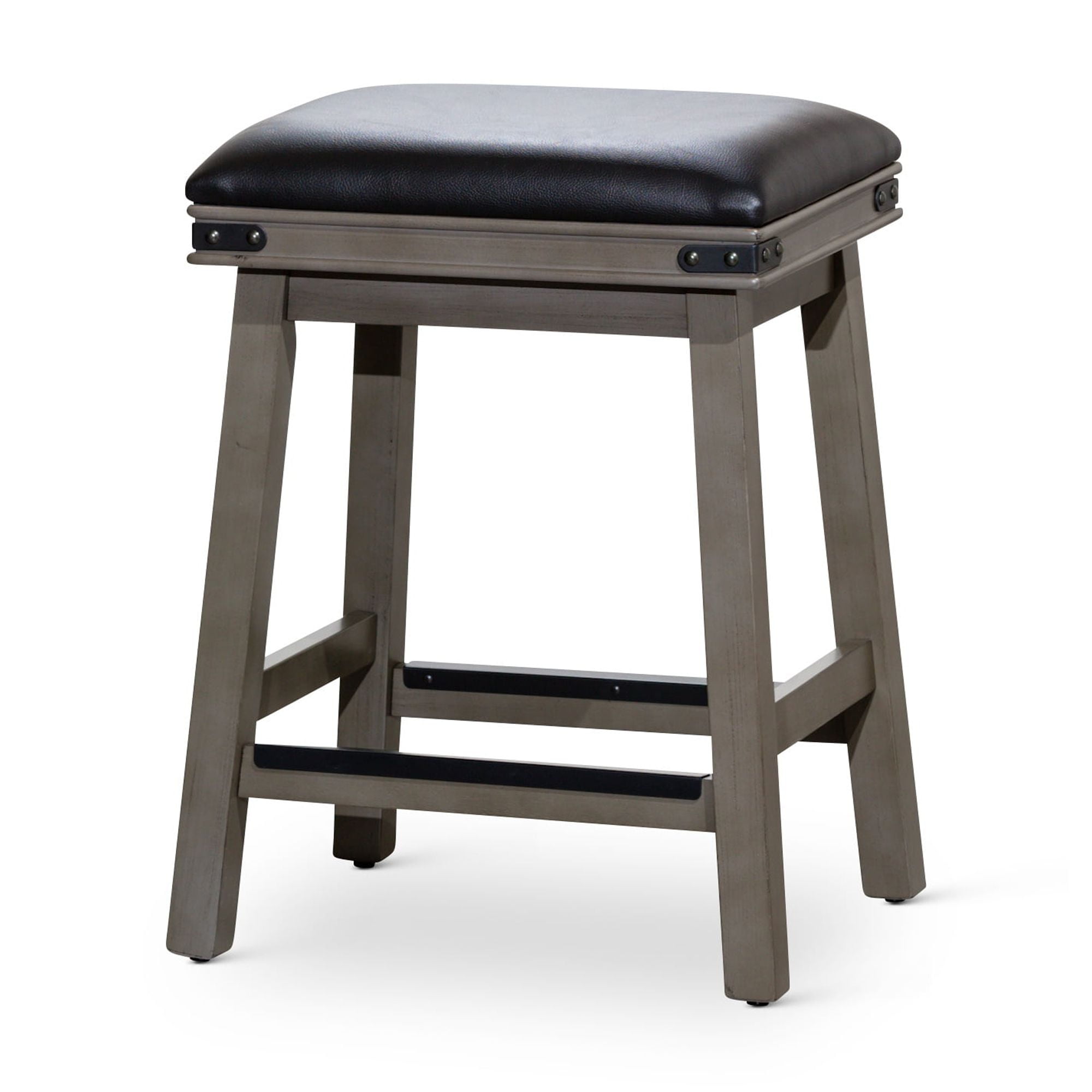 Gray Counter Stool with Leather Seat - Upgrade Your Space - Walmart.com Gray Counter Stool with Leather Seat - Upgrade Your Space - Walmart.com